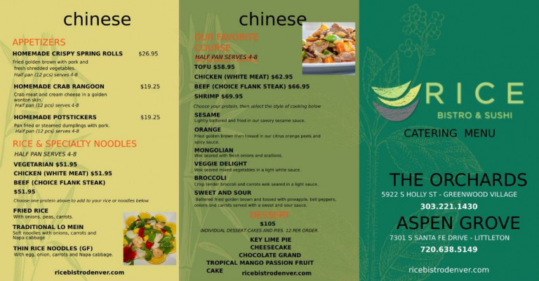 CATERING MENU – Rice Bistro & Sushi