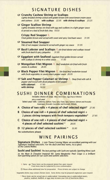 DINNER MENU – Rice Bistro & Sushi