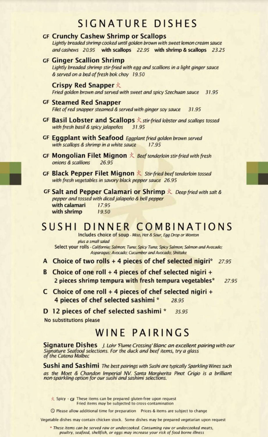 DINNER MENU – Rice Bistro & Sushi
